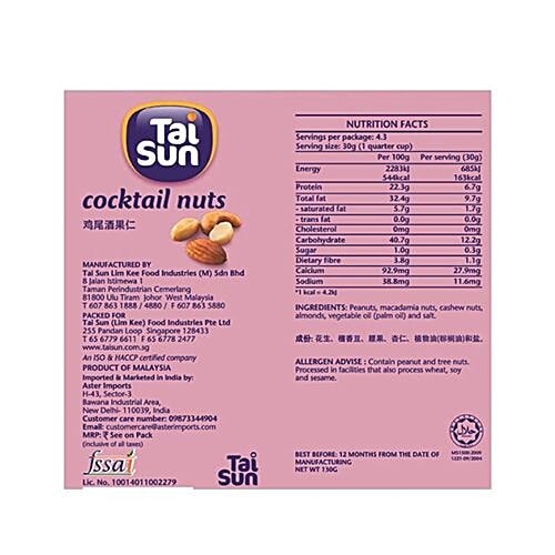 Buy Tai Sun Cocktail Nuts 130 Gm Online At Best Price - bigbasket