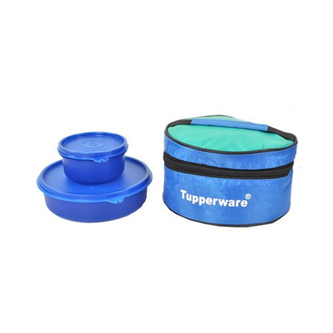 Buy Tupperware Classic Lunch Box With Bag Blue 3 Pcs Online At Best ...