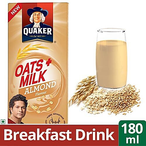 Buy Quaker Oats + Milk Almond Flavour 180 ml Online at Best Price. of ...