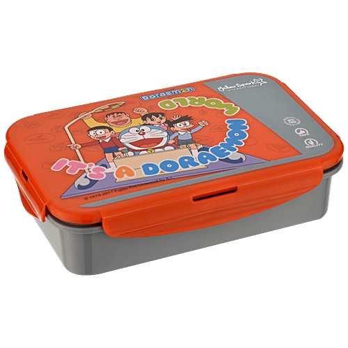 Buy Yellow Spark Doraemon Large Lunch Box With Container Fork Spoon ...