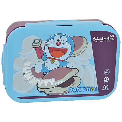 Buy Yellow Spark Doraemon Single Compartment Lunch Box With Container ...