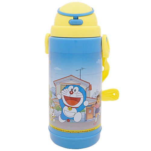 Buy Yellow Spark Doraemon Large Hot Cold Water Bottle With Plastic ...