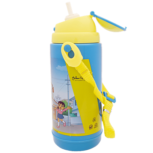 Buy Yellow Spark Doraemon Large Hot Cold Water Bottle With Plastic ...