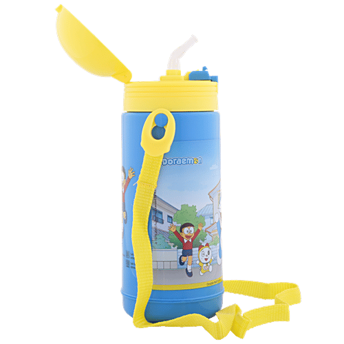 Buy Yellow Spark Doraemon Large Hot Cold Water Bottle With Plastic ...