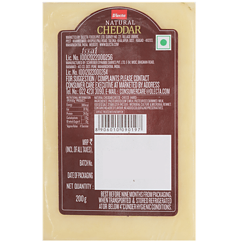 Buy D'Lecta Natural Cheddar Cheese Block Online at Best Price of Rs 189 ...