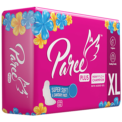 Buy Paree Sanitary Pads - Pariz Super Soft XL 6 pcs Online At Best ...