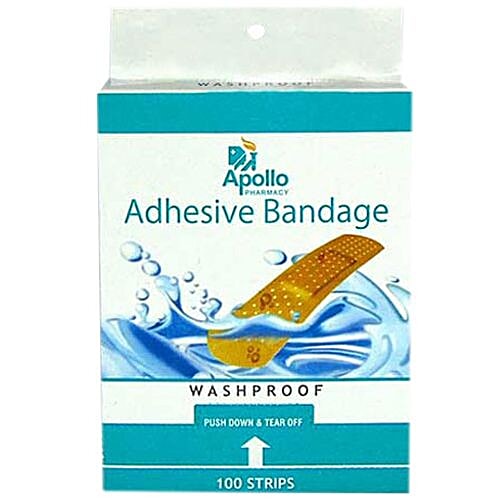 Buy Apollo Pharmacy Adhesive Bandage Washproof 100 Pcs Online At Best ...