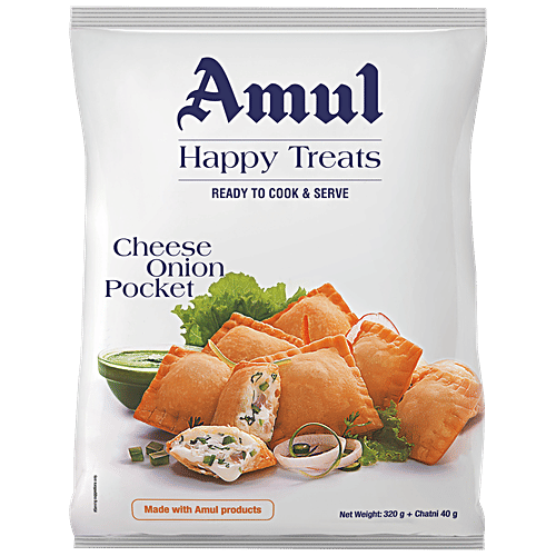Buy Amul Happy Treats Ready To Cook Serve Cheese Onion Pockets 320 g ...