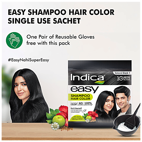 Buy Indica Easy Hair Colour Natural Black 25 Ml Online At Best Price of ...