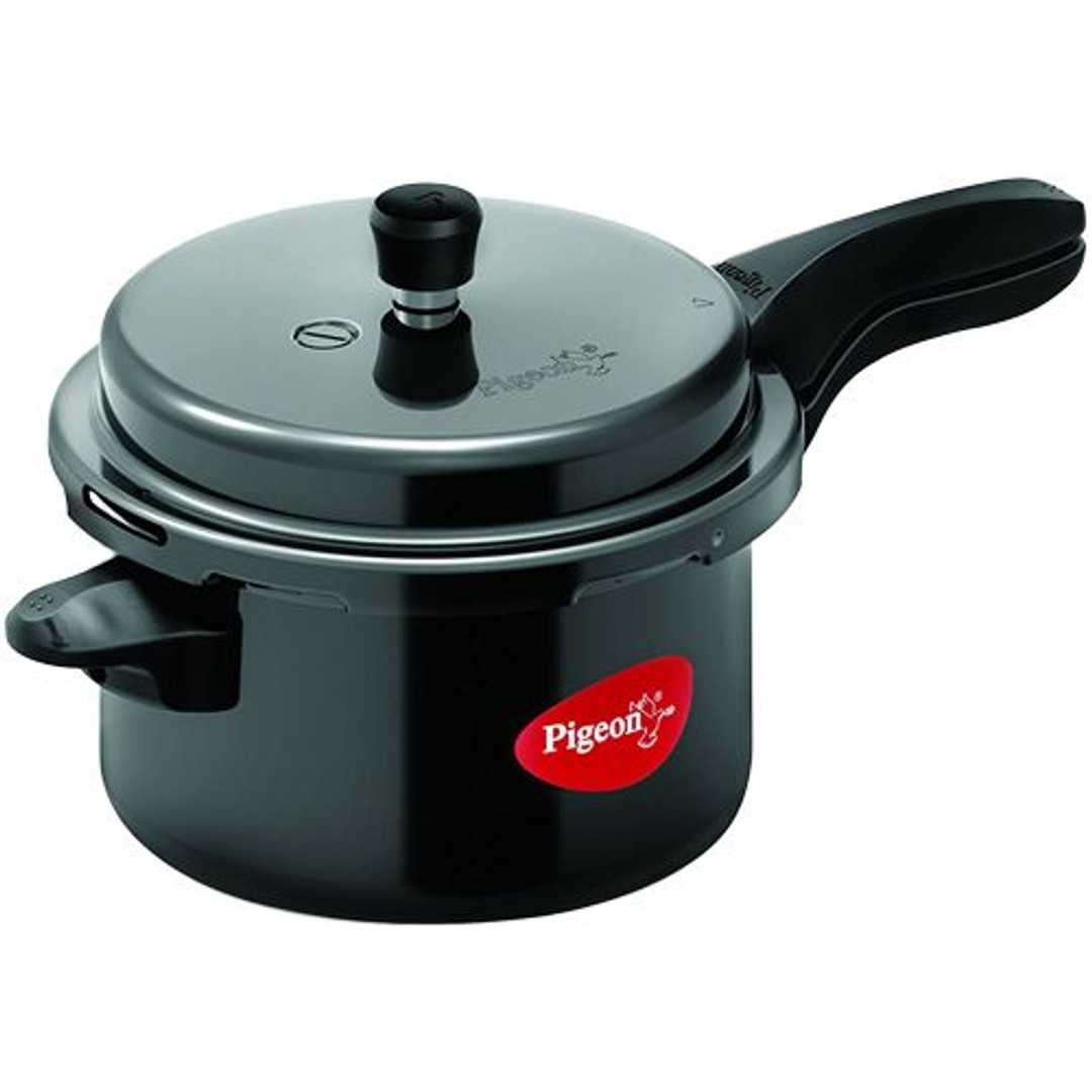 Buy Pigeon Pressure Cooker Titanium Hard Anodized Outer Lid Black 3 Ltr ...