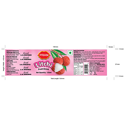 Buy PRAN Litchi Fruit Drink - Made From Pulp, Helps Fight Heart Disease ...