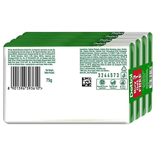 Buy Dettol Bathing Bar Soap, Original 75 gm (Pack of 4) Online at Best ...