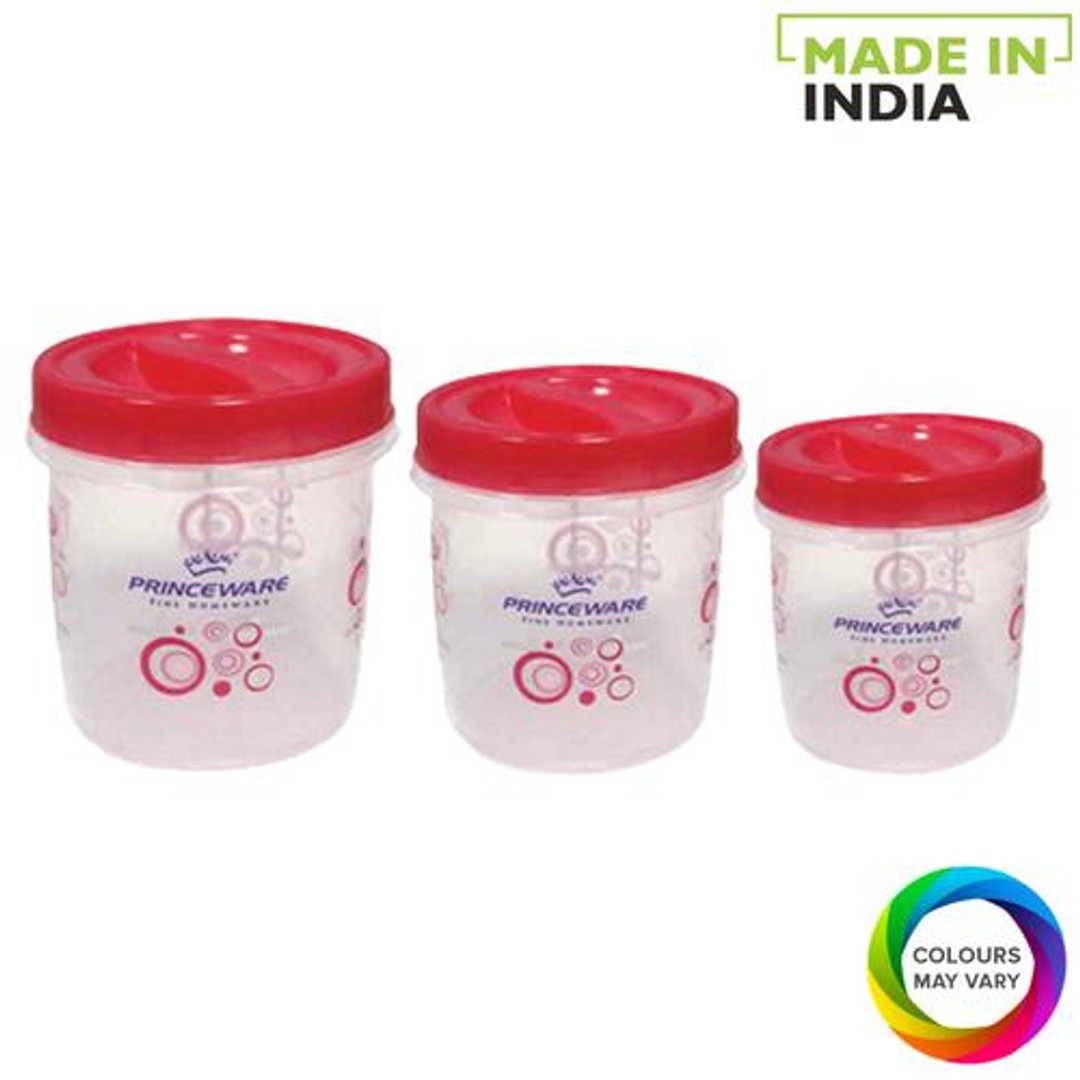 Buy Princeware Twister Container Set Assorted Colour Plain 3 Pcs Online ...