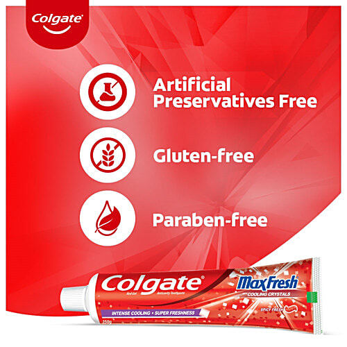 Buy Colgate MaxFresh Toothpaste, Spicy Fresh Red Gel paste with Menthol ...