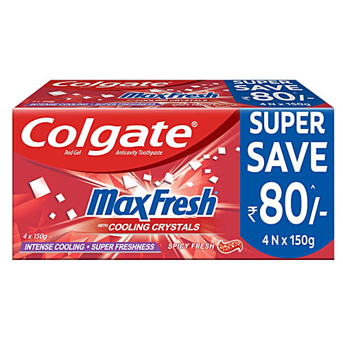 Buy Colgate MaxFresh Toothpaste, Spicy Fresh Red Gel paste with Menthol ...