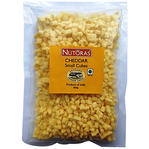 Buy NUTORAS Cheddar Cheese Small Cubes - Made from Cow's Milk Online at ...