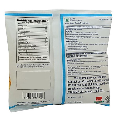 Buy Amul Happy Treats French Fries 200 Gm Online At Best Price - bigbasket