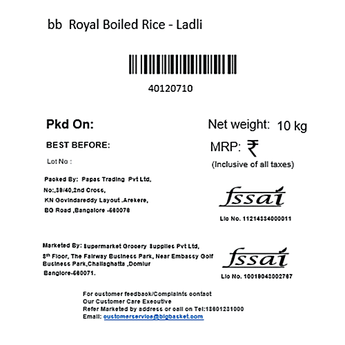 Buy BB Royal Boiled Rice - Ladli Online at Best Price of Rs 660 - bigbasket