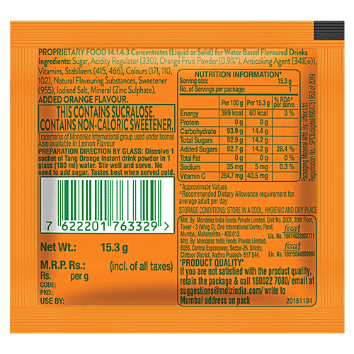 Buy Tang Orange Instant Drink Mix Online at Best Price of Rs 5 - bigbasket