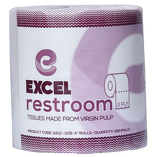 Buy Excel Tissues Restroom Rolls 4 In 1 2 Ply 250 Pulls Online At Best ...