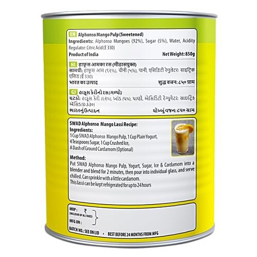 Buy Swad Alphonso Mango Pulp Online at Best Price of Rs 200 - bigbasket