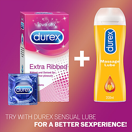 Buy Durex Condoms - Extra Ribbed Online at Best Price of Rs 65.60 ...