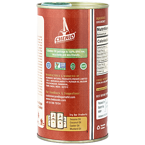 Buy Chekko Cold Pressed Virgin Groundnut Oil Online at Best Price of Rs ...