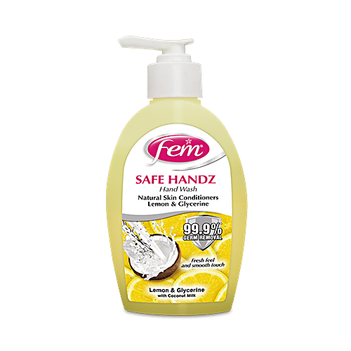 Buy Fem Safe Handz Hand Wash - Lemon & Glycerine with Coconut Milk, 99. ...