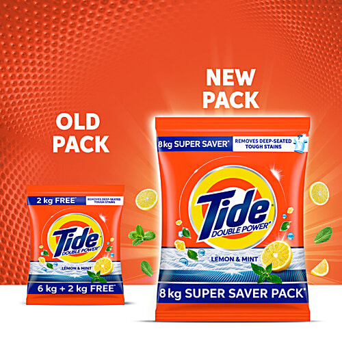 Buy Tide Plus Double Power Detergent Washing Powder - Lemon & Mint ...