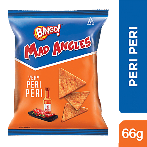 Buy Bingo Mad Angles - Very Peri Peri, Corn-Based, Spicy, Crunchy Chips ...