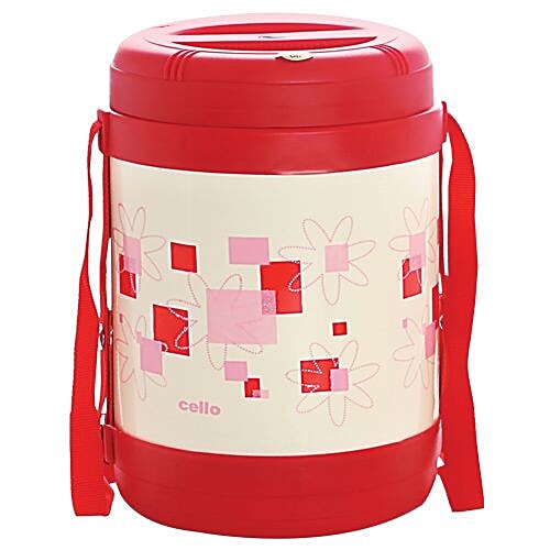 Buy Cello Lunch Carrier - Insulated, With 3 Containers, Super Star, Red ...