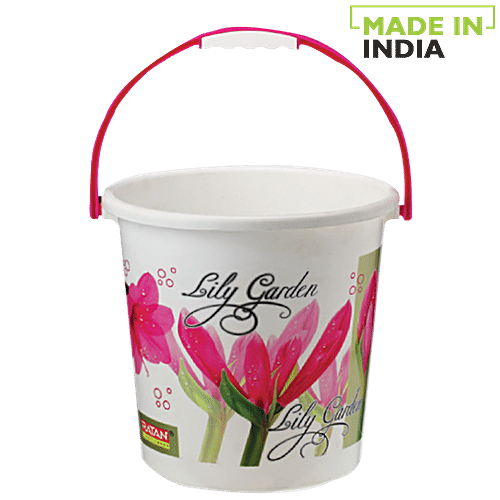 Buy Ratan Plastic Bucket With Handle - Off Ivory, New Nova,15440 Online ...