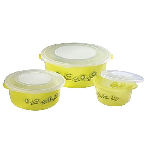 Buy Mastercook Round Container - With lid, Lemon Green Online at Best ...