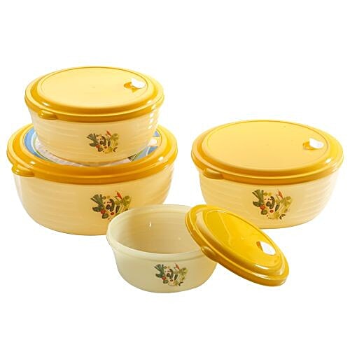 Buy Mastercook Storage Container with Lid - Yellow, Plastic, Printed ...