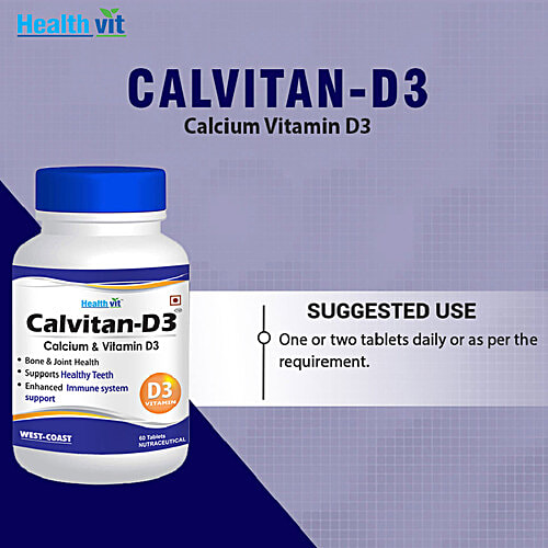 Buy Healthvit Tablets - Calvitan-D3, Calcium & Vitamin D3 Online at ...