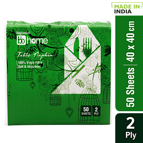 Buy BB Home Table Napkin/Tissue Paper - Large, 2-Ply, 100% Virgin Fibre ...