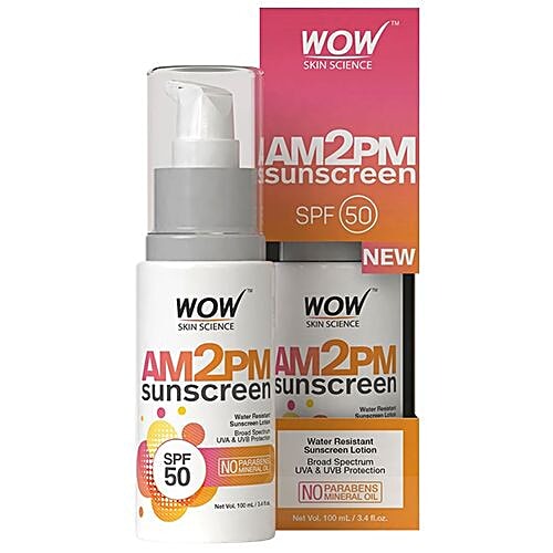 Buy Wow Skin Science AM2PM Water Resistant Sunscreen Lotion - SPF 50 ...