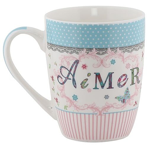 Buy Rslee Chai / Coffee/ Tea-Milk Mug - Aimer Pink & White Stripes ...