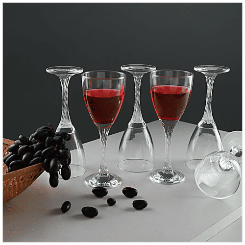 Buy Pasabahce Twist Red Stemware Wine Glass Online at Best Price of Rs ...