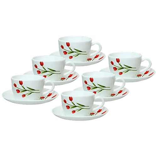 Buy LaOpala Chai/Opalware Cup & Saucer Set - Princess, Radiant Curves ...