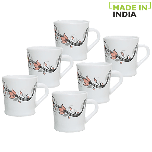 Buy LaOpala Chai/Opalware Coffee Cup Set - Regular, Scarlet Blooms ...