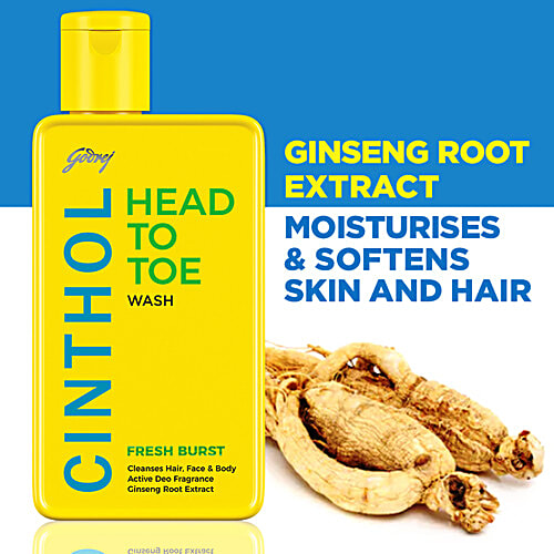 Buy Cinthol Head To Toe 3-in-1 Wash - Fresh Burst, Cleanses Hair, Face ...