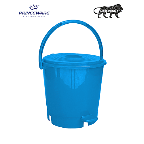 Buy Princeware Garbage/Dustbin With Plastic Pedal - Durable, Mini, Blue ...