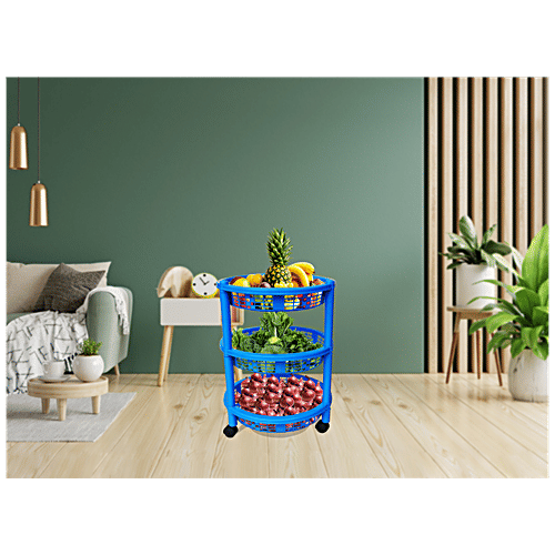 Buy Princeware Plastic Kitchen Rack/Kitchen Stand - Big, Blue, Maria ...