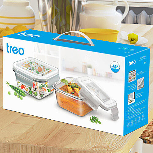 Buy Treo Glass Container Set - Square, Store Fresh Online at Best Price ...