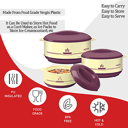 Buy Milton Junior Buffet Casserole For Roti/Chapati Gift Set - Purple ...