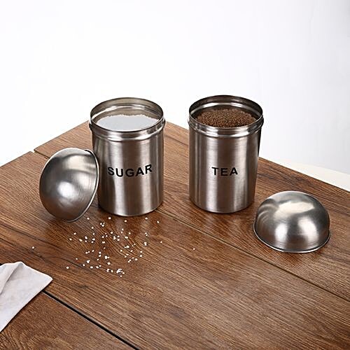Buy Neelam Stainless Steel Tea Sugar Canister/Container Set Online at ...