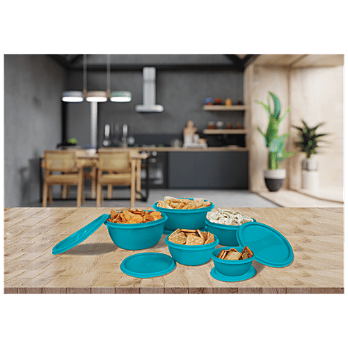 Buy Princeware Storage Food Plastic Bowl/Plastic Container Set - Round ...