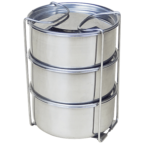 Buy Princeware Orbit Stainless Steel Lunch Box Insulated - 3 Deck, Blue ...