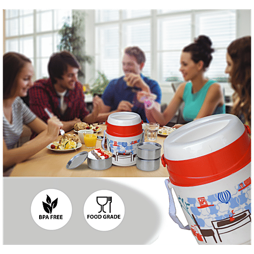 Buy Princeware Orbit Stainless Steel Lunch Box Insulated - 3 Deck ...